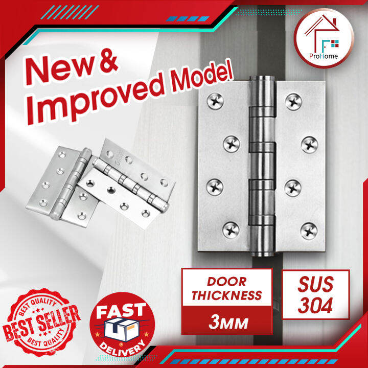 ProHome88 4” Heavy Duty SUS 304 Stainless Steel 2mm Thickness Door ...