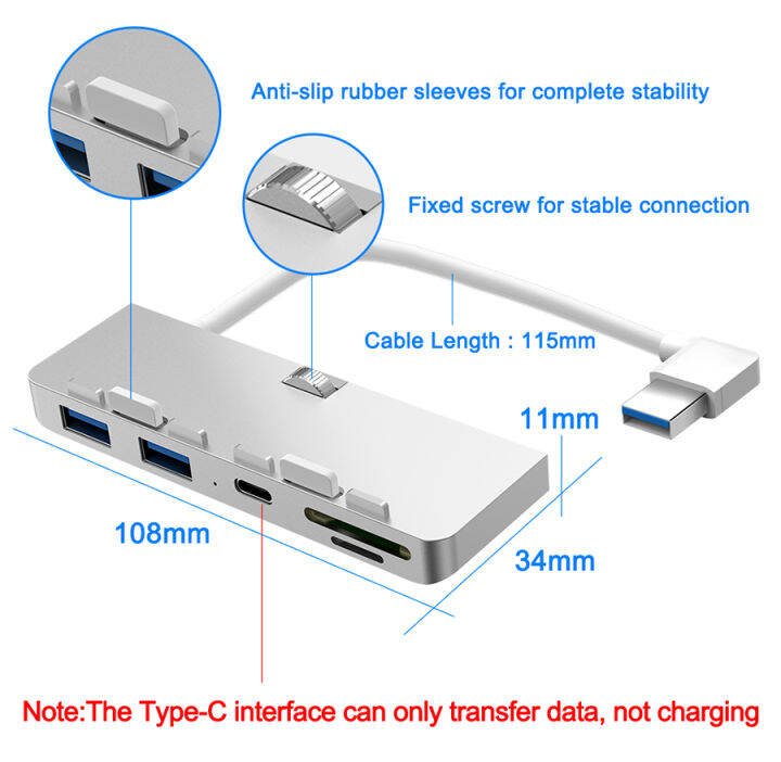 Aluminum alloy usb 3.0 hub 3 port adapter splitter with SDTF Card ...
