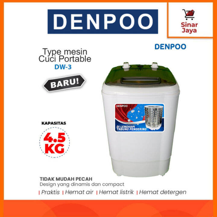 DENPOO DW-3 Mesin Cuci Portable 4.5 KG (Low Watt) | Lazada Indonesia
