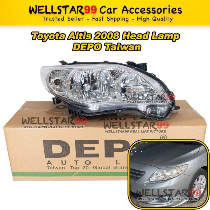 DEPO Taiwan Toyota Corolla Altis 2008 Head Lamp Lampu Depan 车头灯 | Lazada