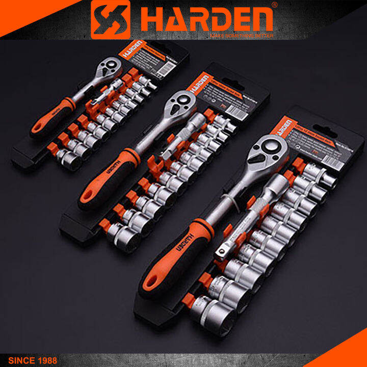 Harden 1/4", 3/8", 1/2" Socket Sets Professional Chrome Vanadium Handle Socket Tool Set Quality ...
