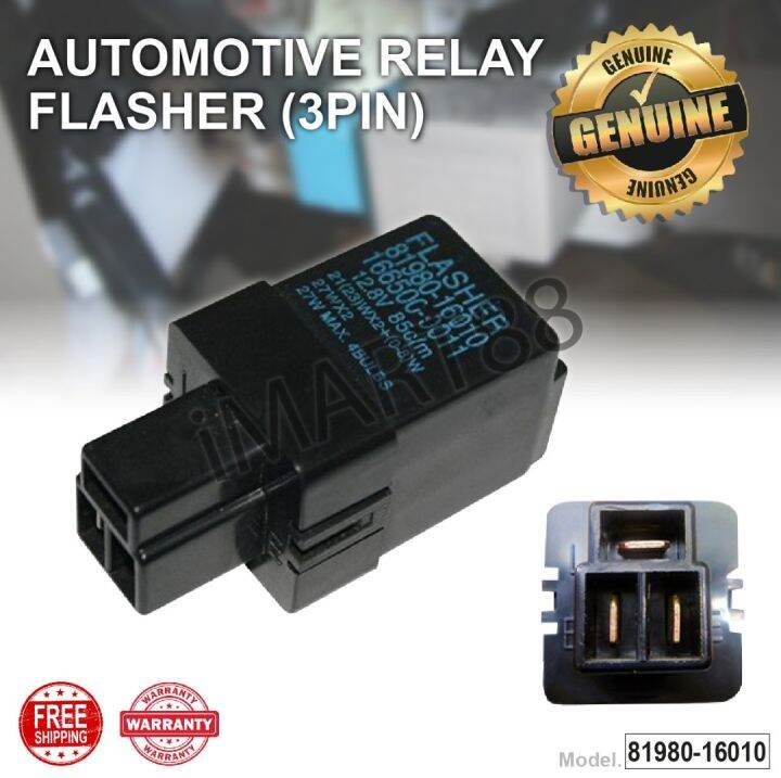 Original Flasher unit power relay 81980 16010 Multi-Purpose 3-Pin Pins ...