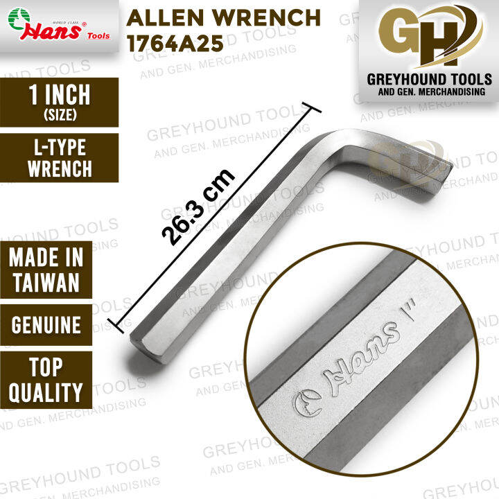 Hans Hex Key Allen Wrench 1" | Made by S2 Steel | 1764A25 | Lazada PH