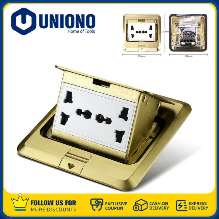 Uniono Universal 250V Floor Ground Outlet Socket 6 Prong Receptacle For ...