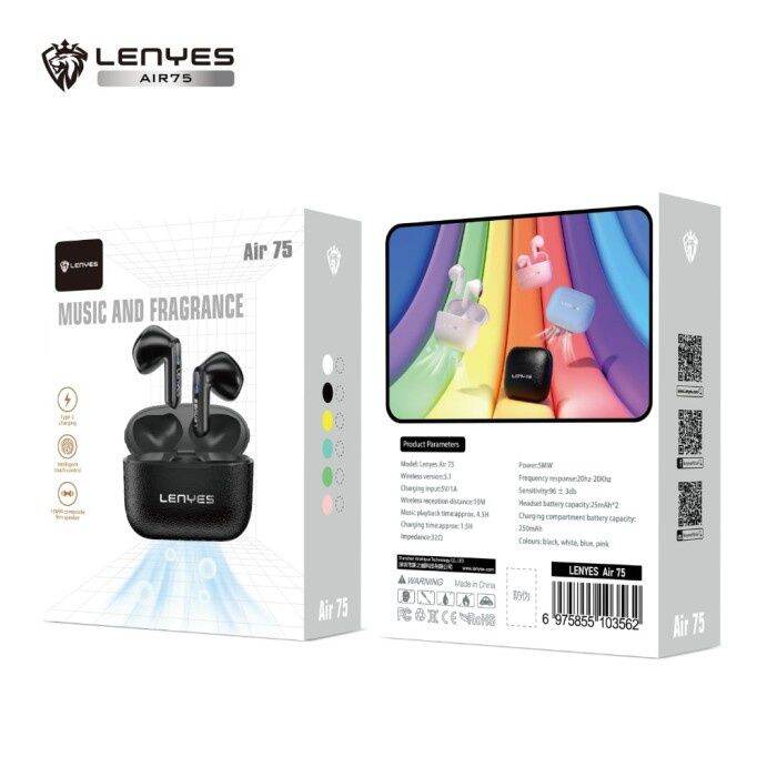 Lenyes AIR 75 tws wireless bluetooth earphone 5.1 hifi smart touch | Lazada Indonesia