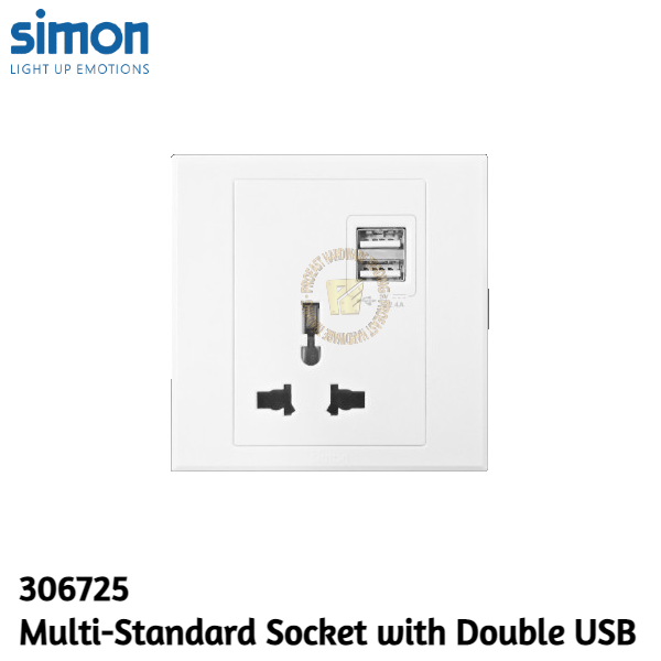 SIMON [306725] - Universal Socket Outlet with Double USB Charging ...