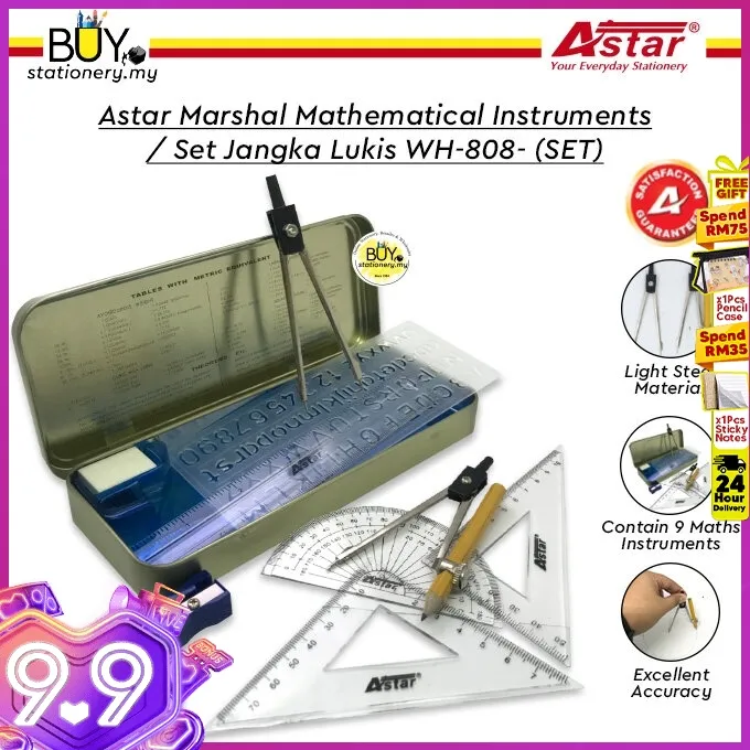 Astar Marshal Geometry Set Mathematical Instruments WH-808 -(SET ...