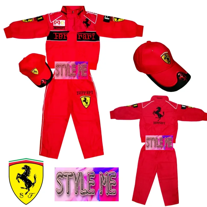FERRARII F1 CAR RACING COSTUME COSPLAY ROLEPLAY FOR KIDS 1-10YEARS OLD ...