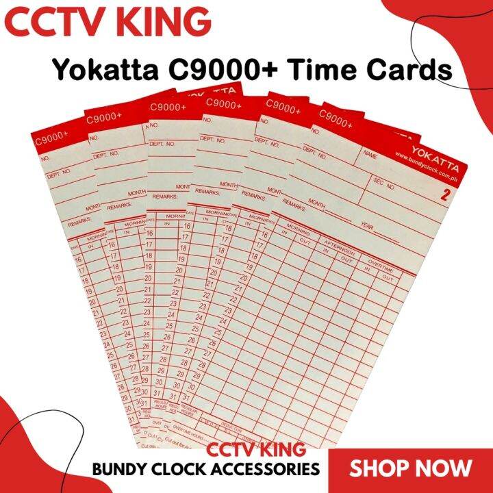 Yokatta C9000+ Standard Time Card Bundy Clock Attendance Recorder Dtr ...