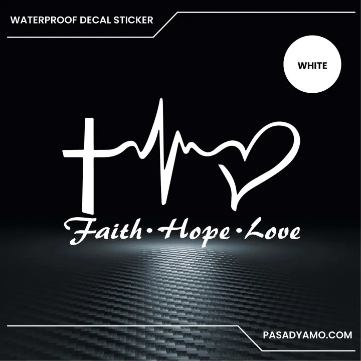 Faith Hope Love Christian Decal Sticker for Cars Motorcycles Helmets ...