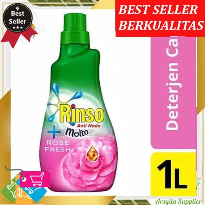 Deterjen Anti Noda Rinso Cair +Molto Rose Fresh (Pink) Botol 1L ...