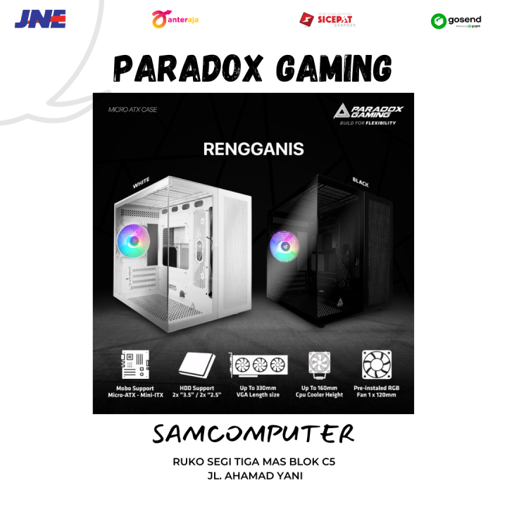 Paradox Gaming Cassing Rengganis Dual Chamber | m-ATX Gaming Case ...