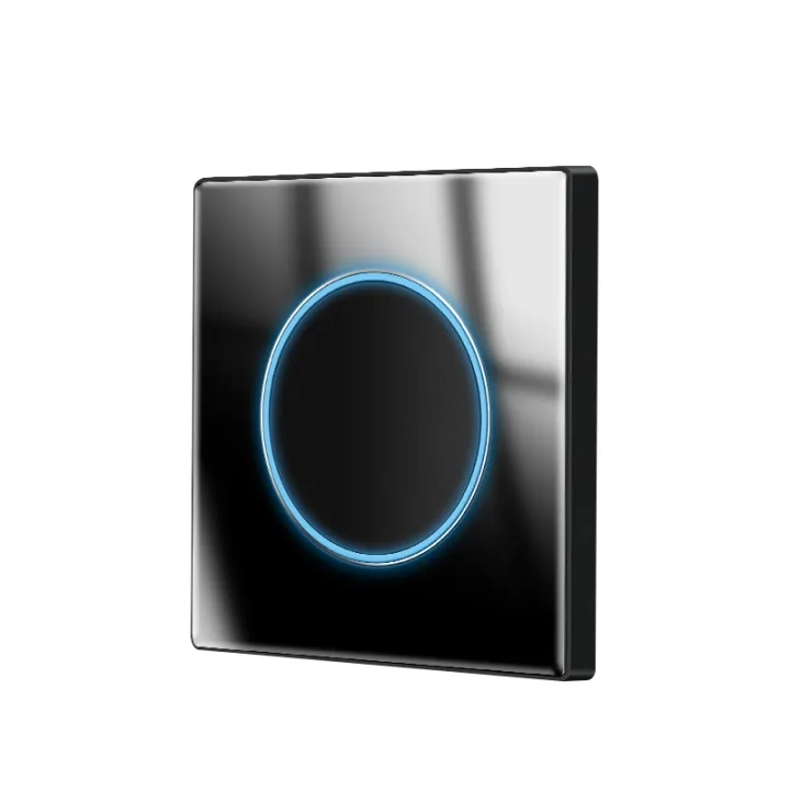 [HOT W] Avoir Black Glass Wall Light Switch Push Button FR EU Sockets ...