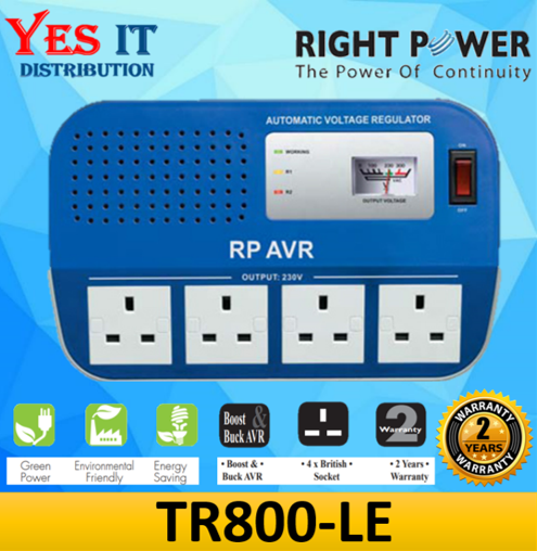 RIGHT POWER AVR 800VA TR800-LE / TR1000-LE / SRS 1000 AUTOMATIC VOLTAGE ...