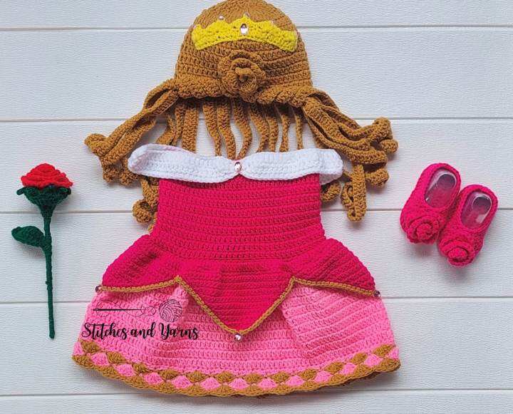 Princess Aurora Crochet costume baby monthly milestone | Lazada PH