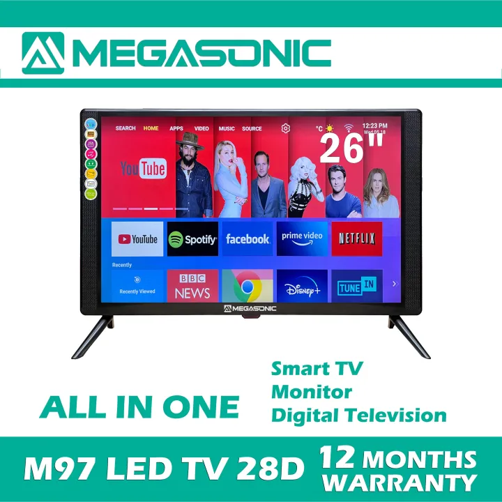 MEGASONIC M97-LED28D 26 inch Screen SMART TV AND DIGITAL TV ALL IN ONE ...
