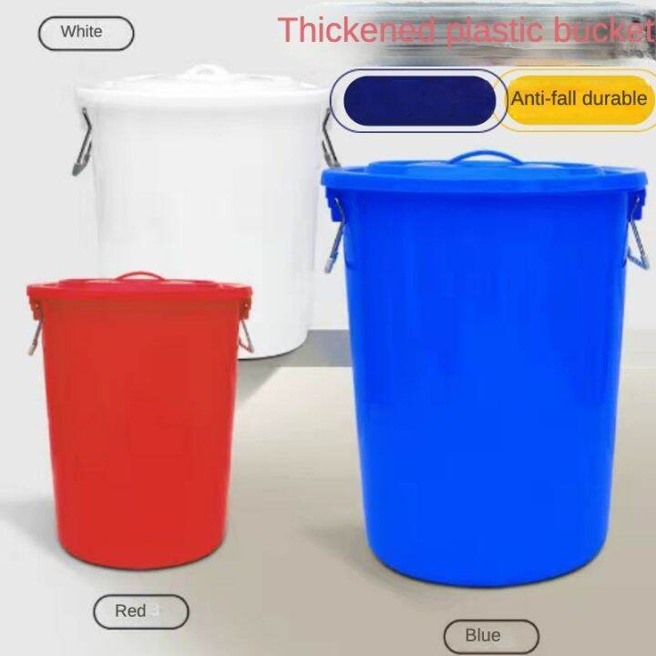 Thick plastic bucket with lid round barrel food-grade water storage ...