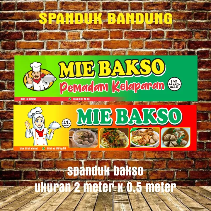 spanduk mie bakso / spanduk untuk plang baso / plang bakso ukuran 2 x 0 ...