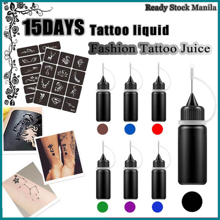 10ML Temporary tattoo liquid Tattoo Template Tattoo Juice Tattoo Ink ...