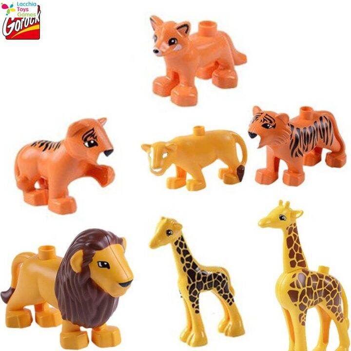 LT【ready Stock】Duplo Animals Farm Lion Tiger Diy Building Creative ...