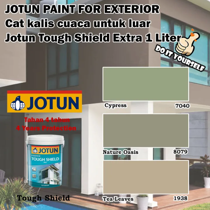 Jotun Tough Shield Exterior Paint 1 Liter Cypress 7040 / Nature Oasis ... Jotun Tough Shield Exterior Paint 1 Liter Cypress 7040 / Nature Oasis ...