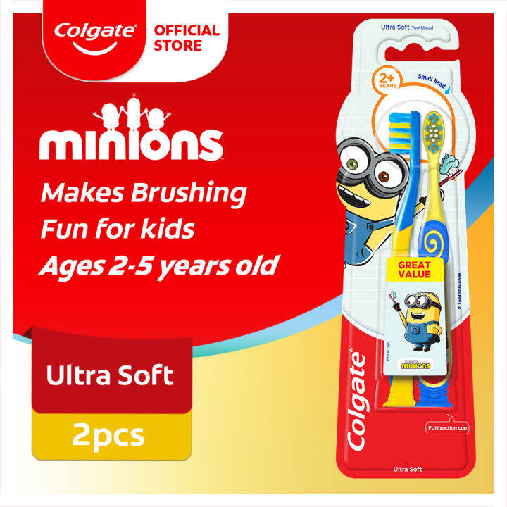 Colgate Minions Junior Toothbrush (2-5 years old) Twin Pack | Lazada PH