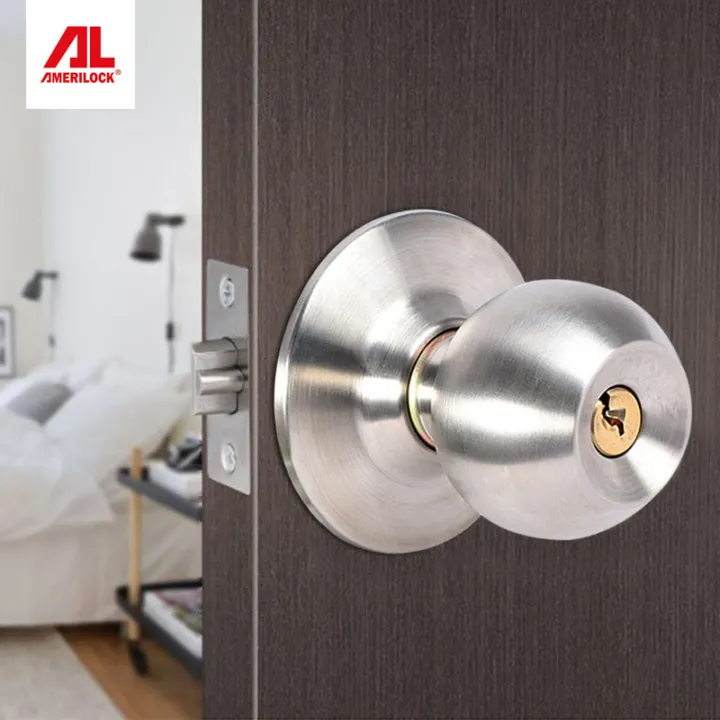 Stainless Steel Cylindrical Door Lock with 3 keys Door Knob Knob ...