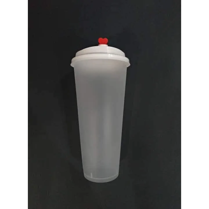 Plastic Cups / Milk Tea Cups - Frosted Hard Slim Cups with Lids (set of ...