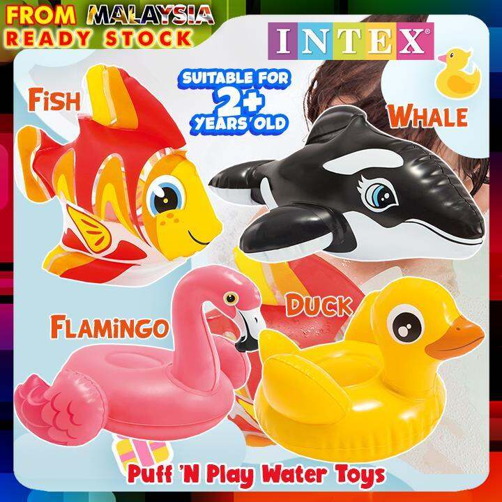 INTEX 58590 4 Design Puff 'N Play Water Toys Fun Water Inflatable Toy ...