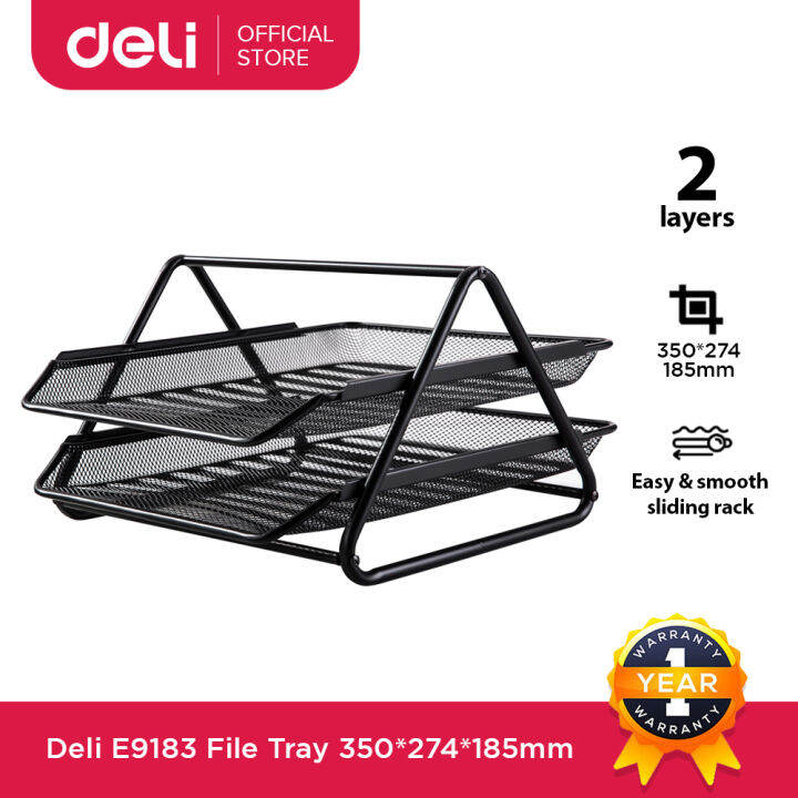 Deli E9183 File Tray 350×274×185mm Black | Lazada PH