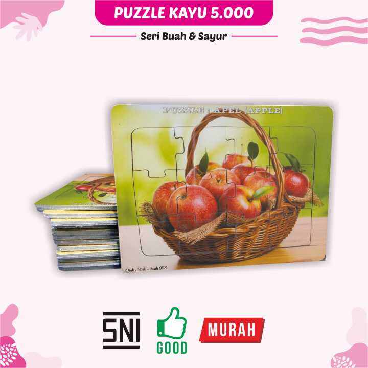 Puzzle Kayu Edukasi Anak Seri Buah Apel | Lazada Indonesia