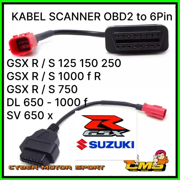 Kabel scanner motor suzuki obd2 ke 6 pin. konektor scanner motor GSX ...