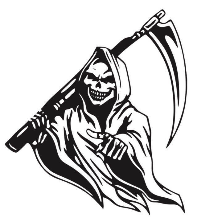 Grim Reaper Skull Decal Machine Car Truck Wall Window Vinyl Sticker ...