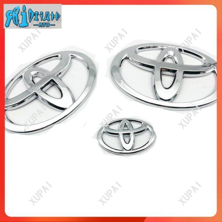 RTO Chrome TOYOTA Logo Car Auto Front Rear Trunk Emblem Sticker Decal ...