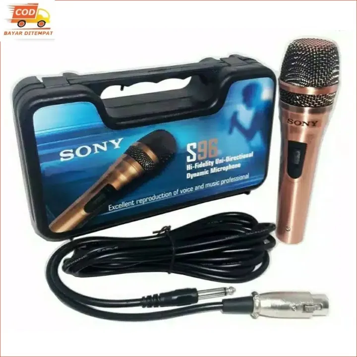 Sony Microphone Kabel S-96 Super Body Besi Plus koper - GOLD | Lazada ...