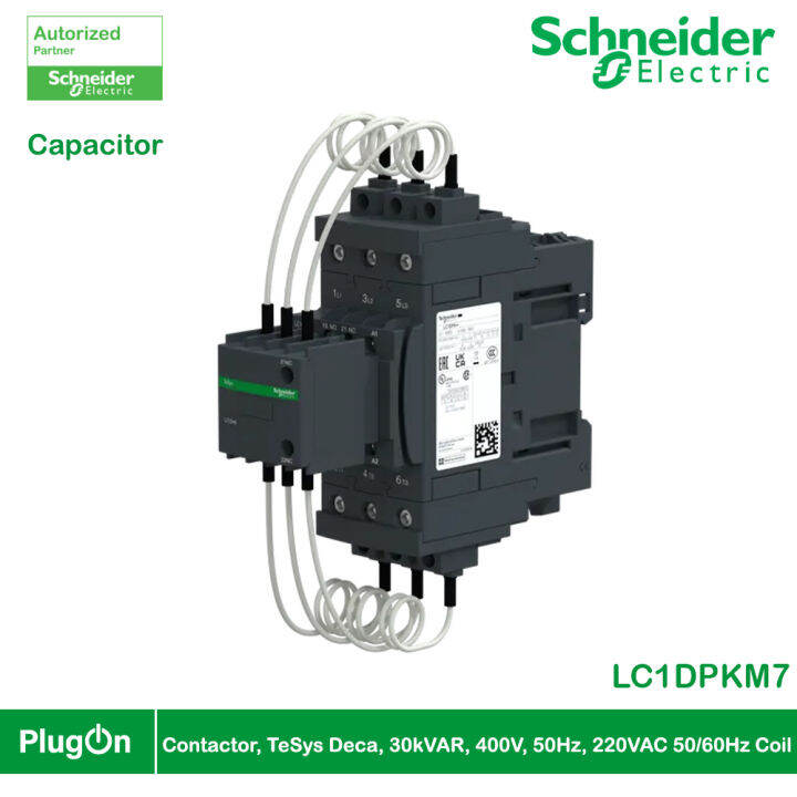 Schneider Electric Capacitor duty contactor, TeSys Deca, 30kVAR, 400V ...