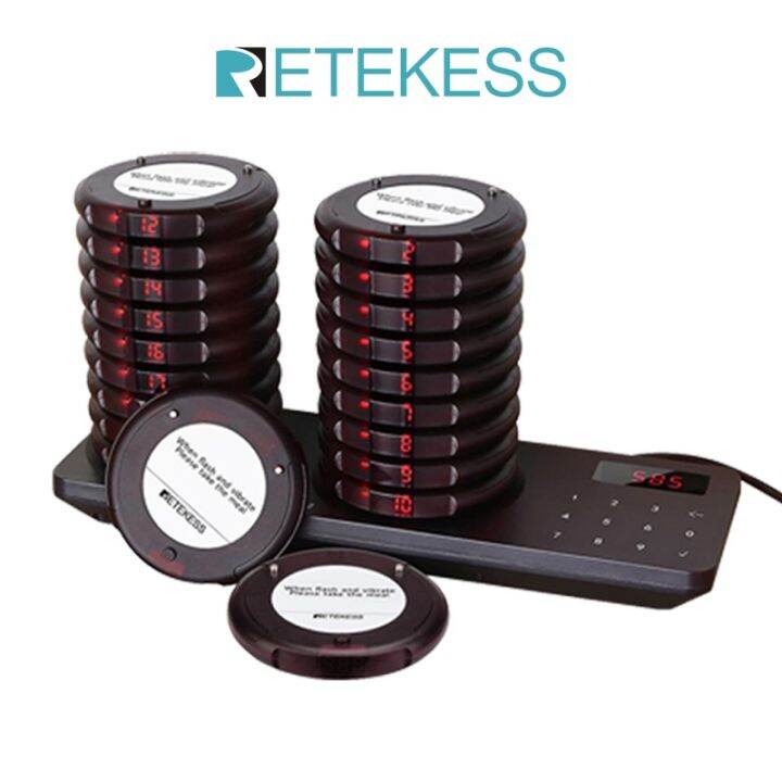 Retekess TD163 Wireless Pager System Calling System Guest Pager with 20 ...