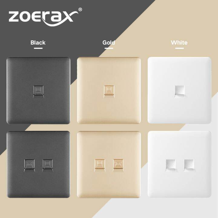 ZoeRax Ethernet Faceplate Single 1-Port/Double 2-Way RJ45 Socket Wall ...