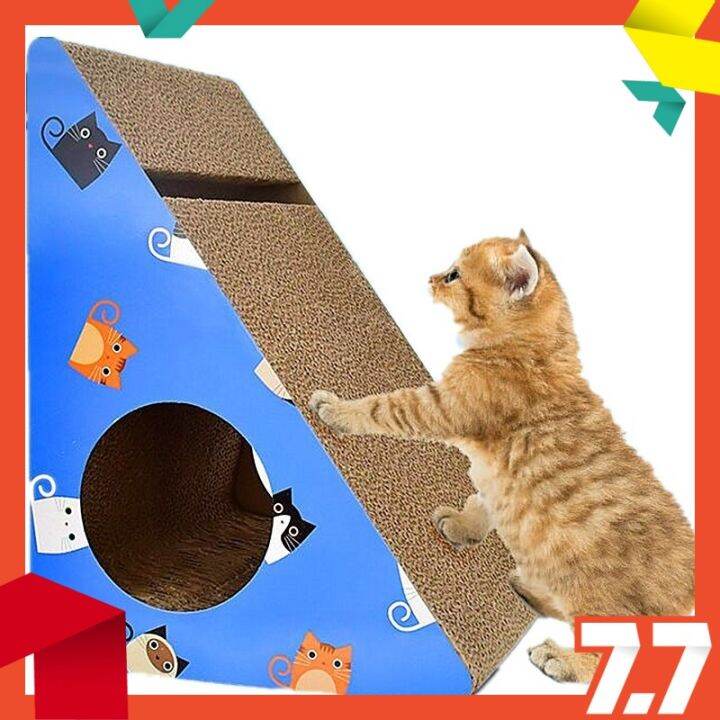 ♪Japanese PawPaw Triangle Cat Scratching Cardboard Bed Scratcher ...