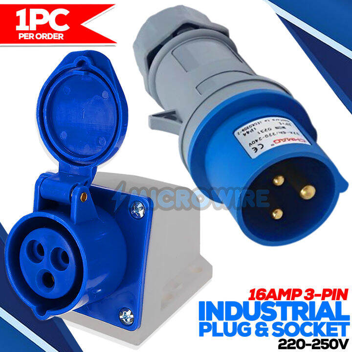 Industrial Waterproof Plug Socket INDUSTRIAL IP44 MALE/FEMALE 16A | Lazada PH