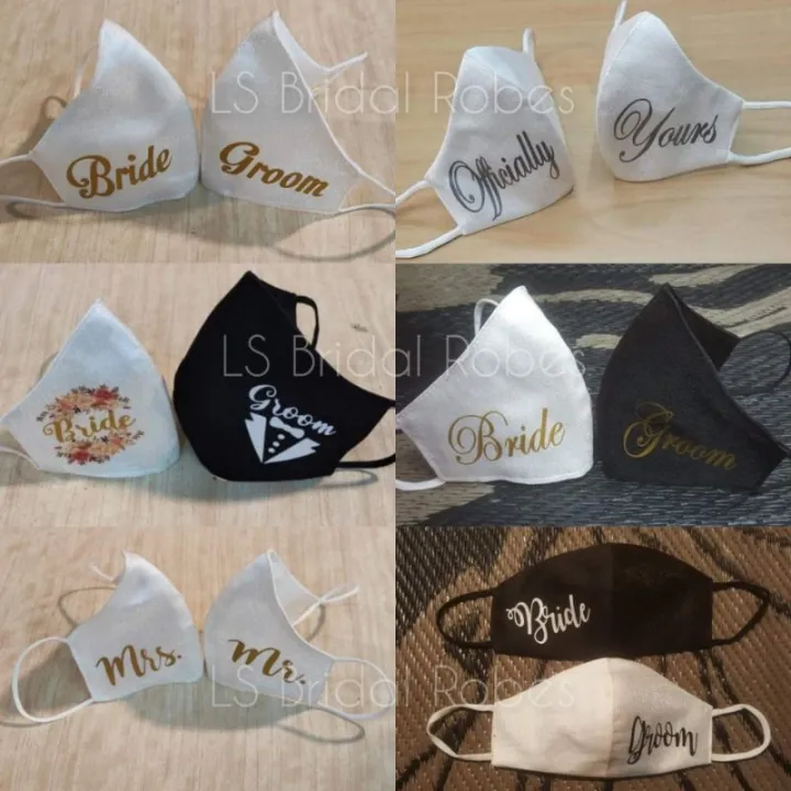 ♡Wedding Masks Bride Groom MasksBride Groom Set Entourage MasksBridal ...