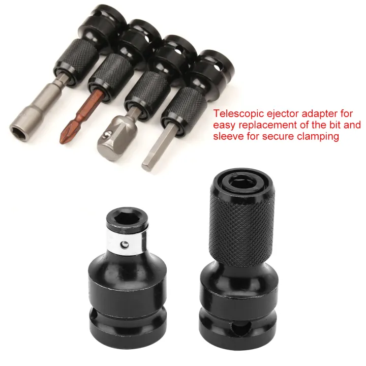 2Pcs 1/2 ถึง 1/4 Hex Female Telescopic Socket Adapter สำหรับประแจไฟฟ้า ...