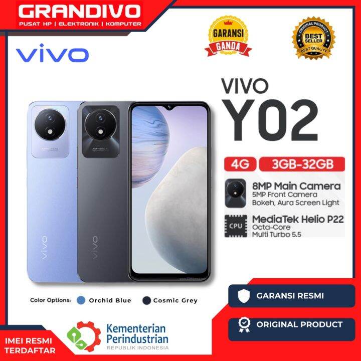 VIVO Y02 (3/32) - Dynamic Design, 5000mAh Battery, Dual-Mode Camera, Garansi Resmi-Grandivo ...