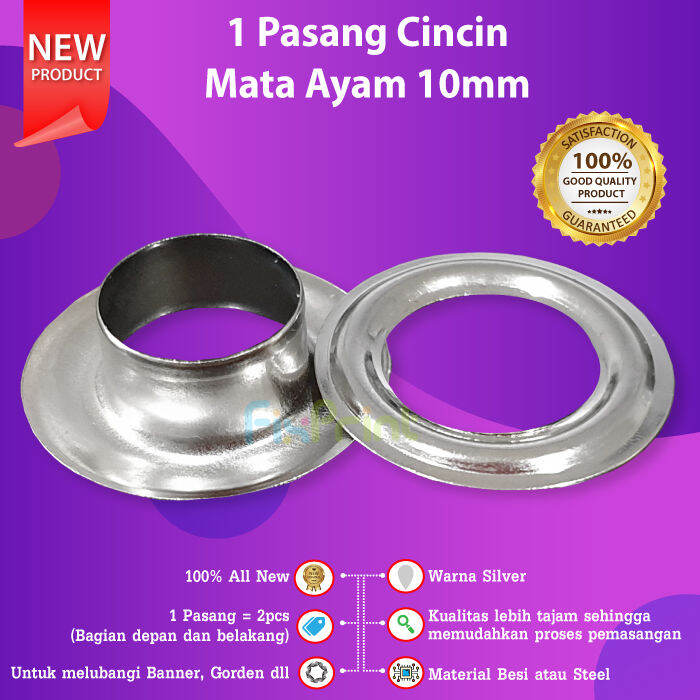 Ring Eyelet Mata Ayam Spanduk Banner ukuran 10 mm alat melubangi ...