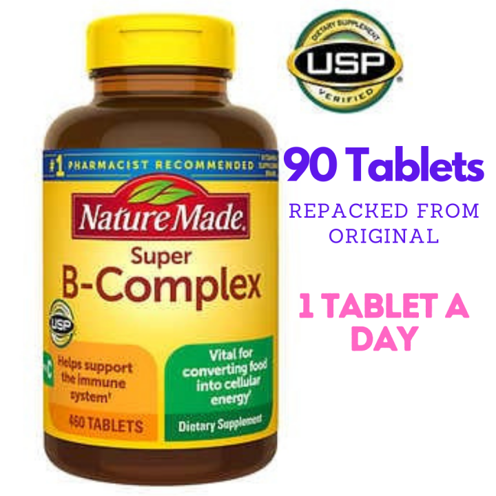 Nature Made B Complex 90 Tablets Repacked from Original Expires on: 1 ...
