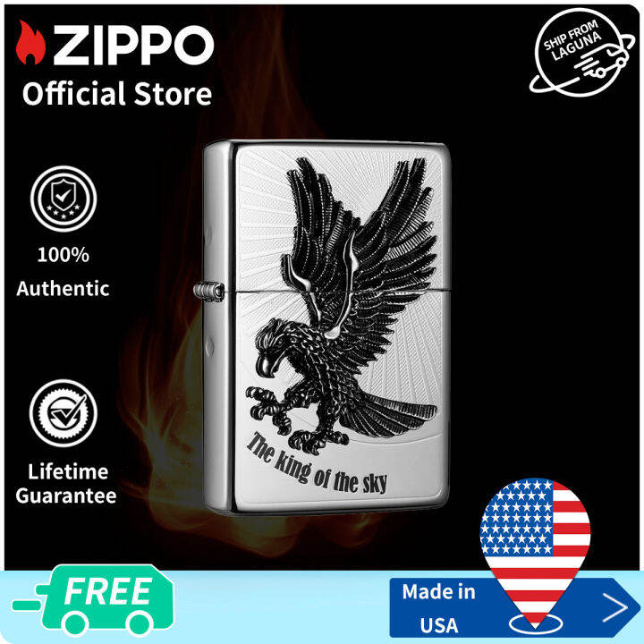 Zippo The King Of The Sky Design Eagle Emblem Pocket Lighter ZBT-1-22b [Fulfilled By Lazada ...