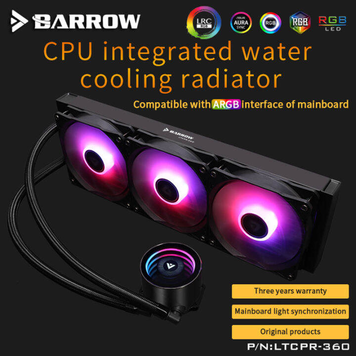 Barrow RGB AIO Liquid พัดลมระบายความร้อน CPU 360มม.120มม.ARGB 5V PWM แฟน Intel AMD, LTCPR-360 ...