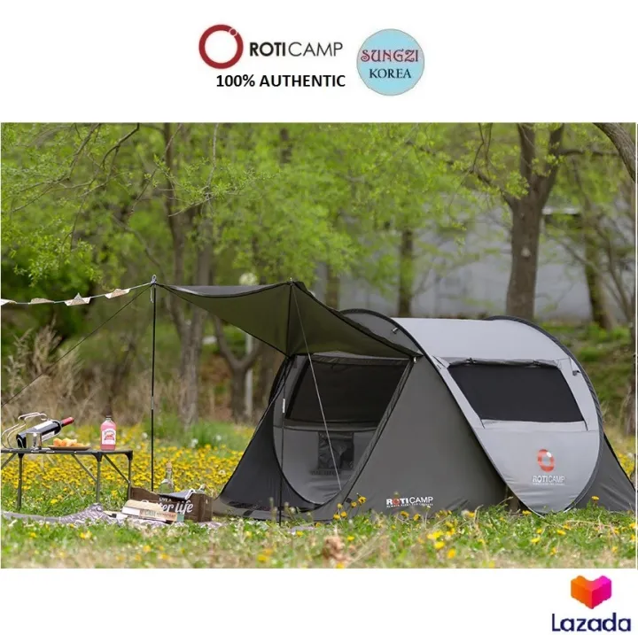 ROTICAMP One Touch Tent Collection with Shade Canopy 3-4 Person (Light ...