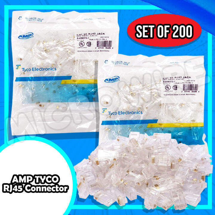 AMP Tyco RJ45 Connector Heavy Duty Set Of 200 | Lazada PH