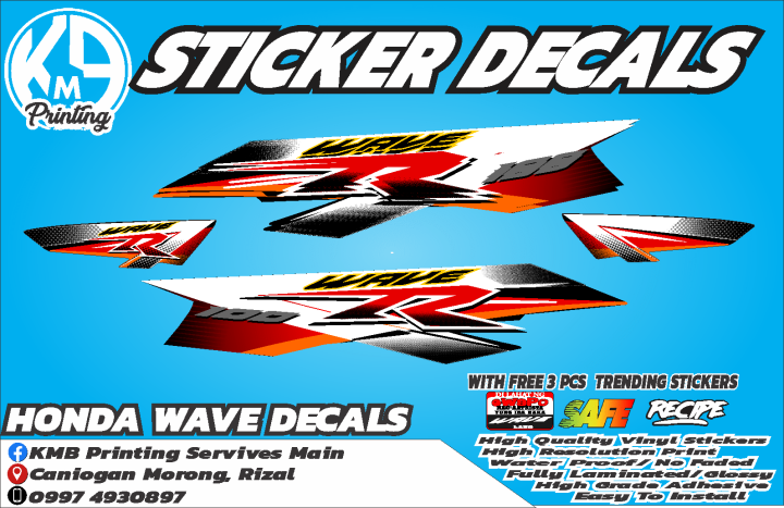 Honda Wave R Sticker Decals | Lazada PH